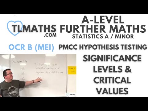OCR MEI Statistics Minor C: PMCC Hypothesis Testing: 03 Significance ...