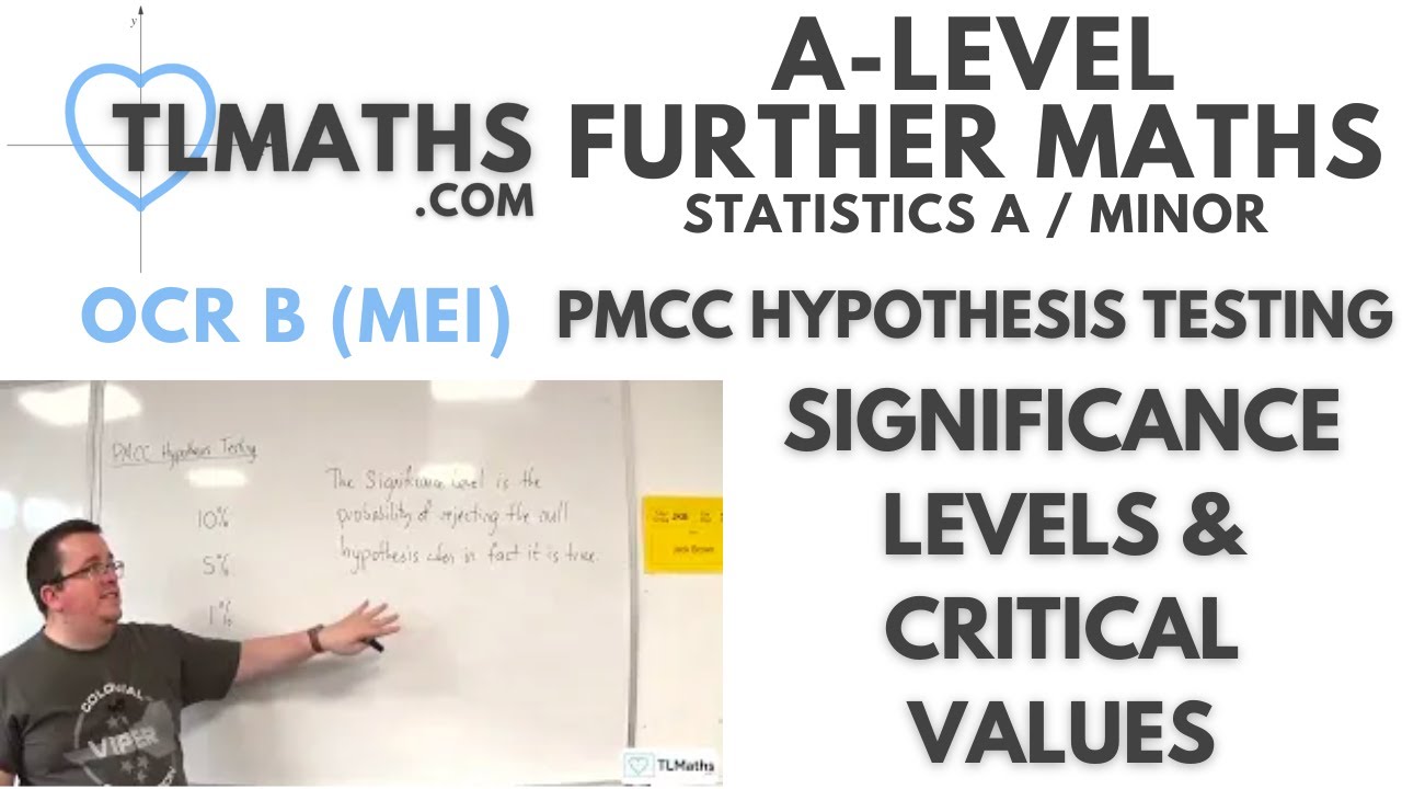 OCR MEI Statistics Minor C: PMCC Hypothesis Testing: 03 Significance ...