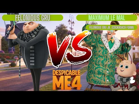 Despicable Me 4 (2024) - Gru vs Maximum Le Mal & Gru Jr. (Cockroach ...