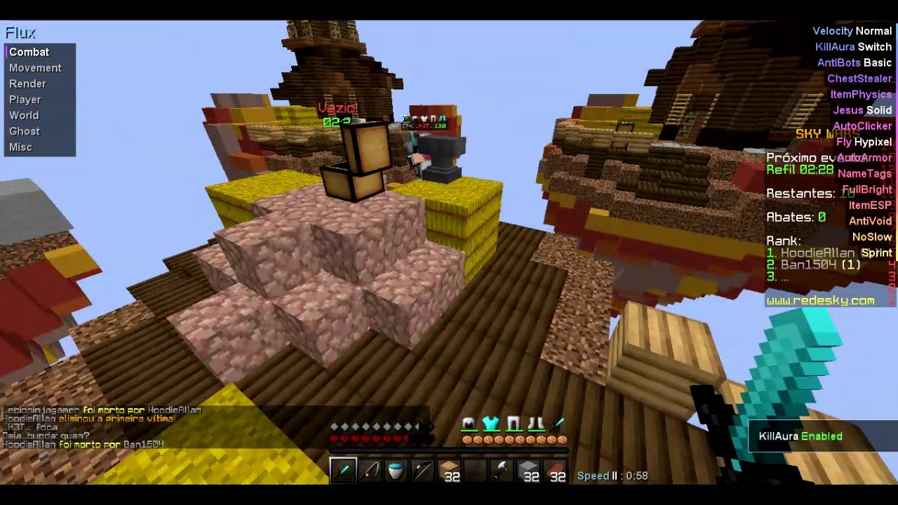 MELHOR HACK PARA SKYWARS/BEDWARS MINECRAFT!!! - YouTube