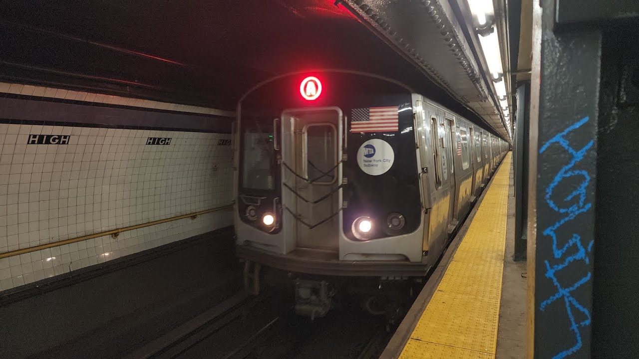 IND Fulton St: Bombardier R179 A train to Inwood-207 St @ High St - YouTube