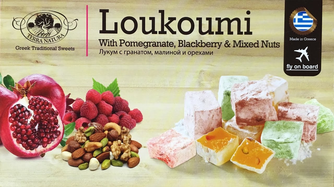 Greek Sweets Glaced Fruits Loukoumi taste test review - YouTube