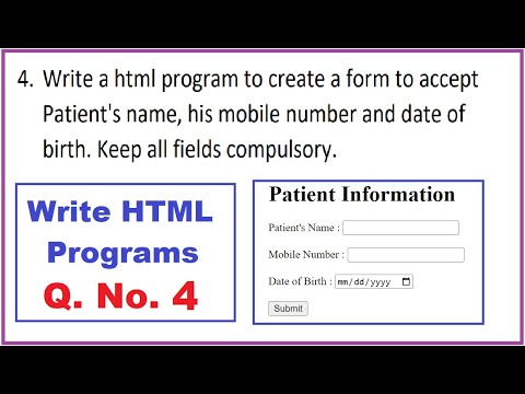 HTML Programs Q.4 - HSC IT online Exam March 2023 - YouTube