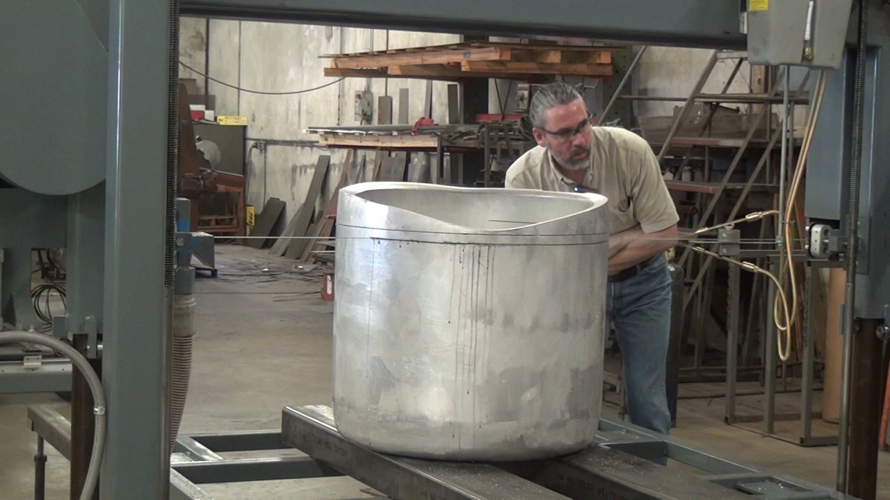 Bandsaw Cutting Large Aluminum Forging | Forrest Manufacturing - YouTube