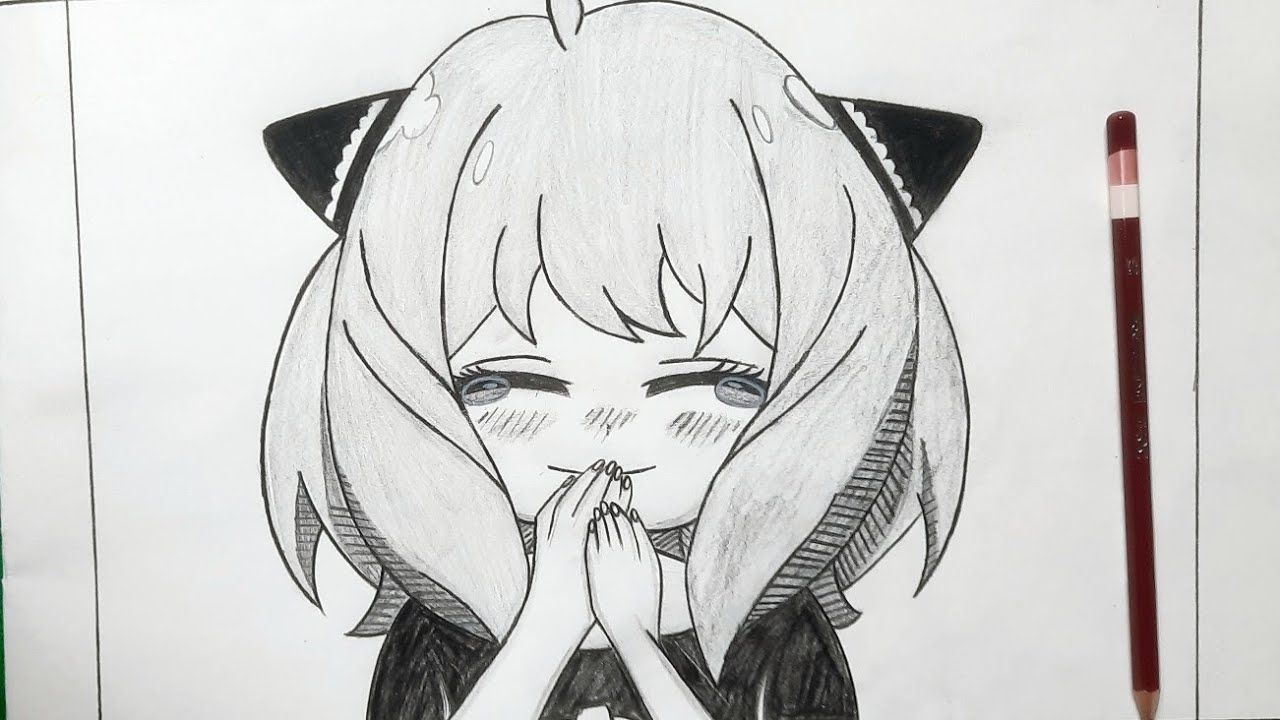 How to draw Anya || Easy anime drawing tutorial step-by-step || Cute ...
