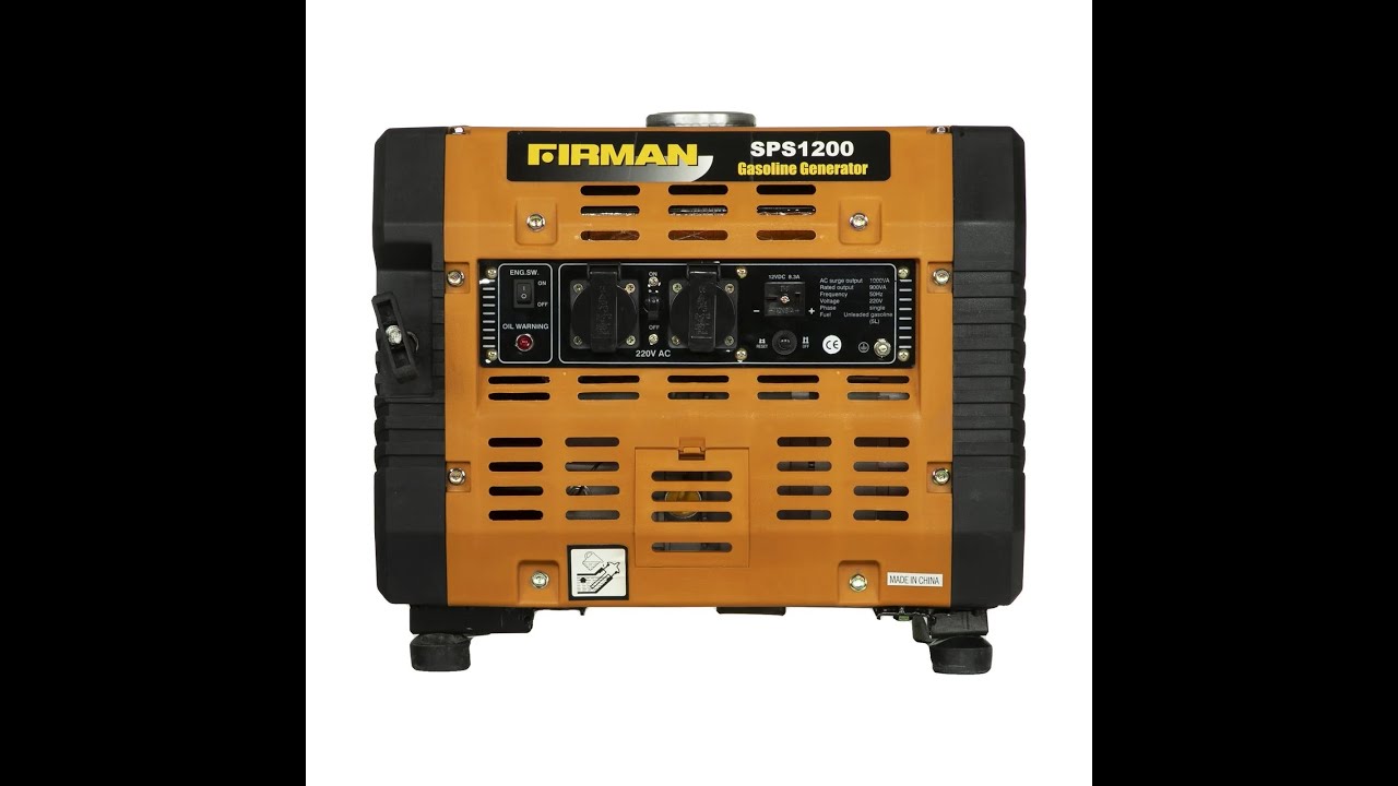 FIRMAN SPS1200 1 kW Generator in Genuine Sound Proofing Canopy - YouTube