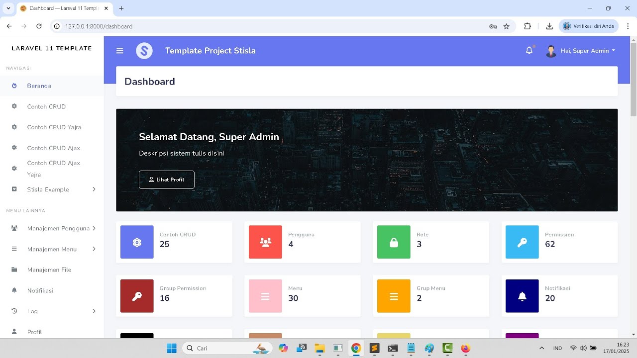 🔴Tinggal Pakai Template Project Stisla Menggunakan Laravel 11 - YouTube