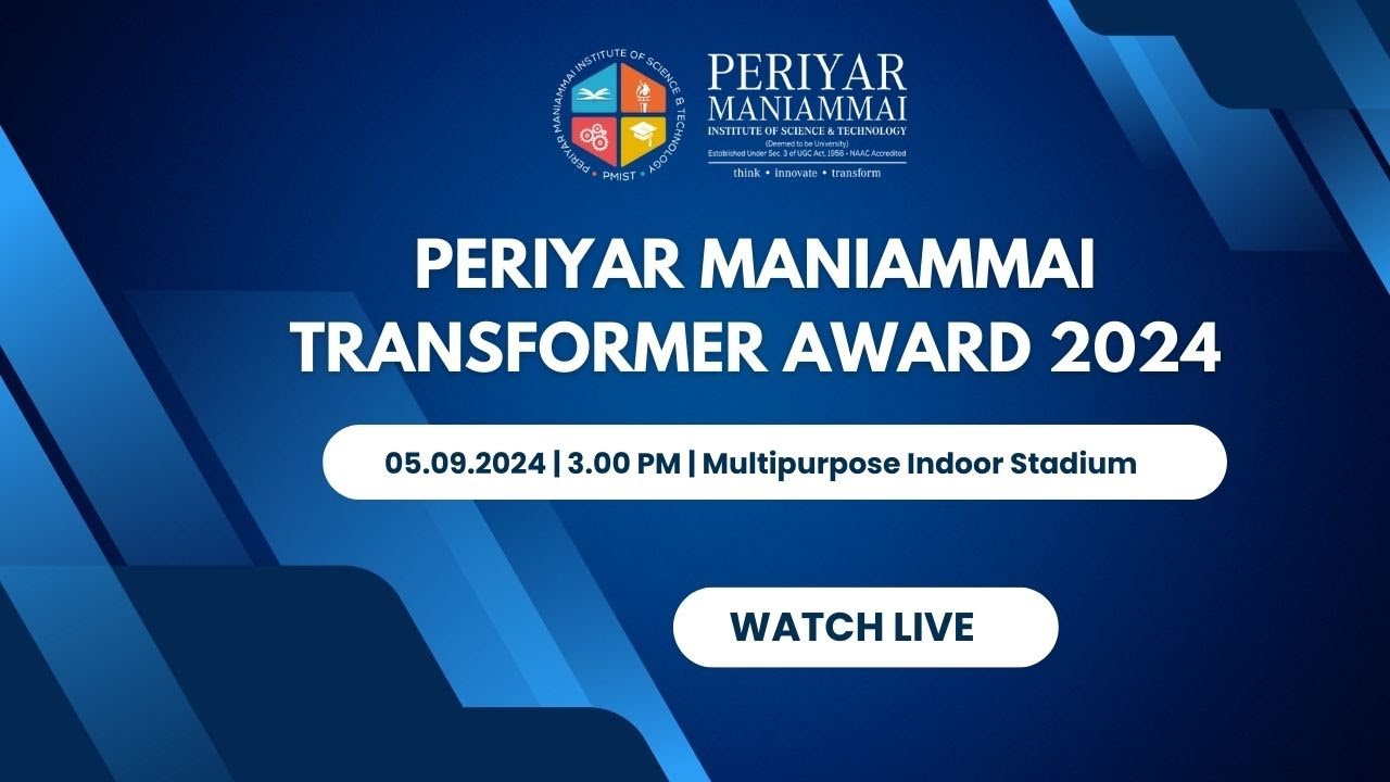 Periyar Maniammai Transformer Award 2024 - YouTube