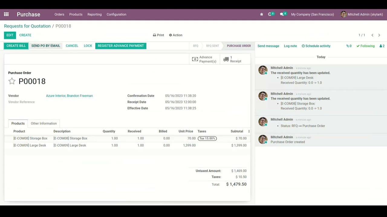 Purchase Advance Payment | Odoo - YouTube