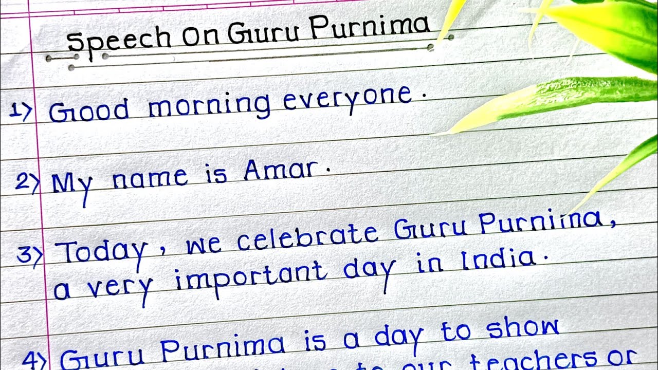10 Lines Best Speech On Guru Purnima 2024// Guru Purnima Speech in ...