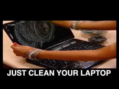 Funny Indian way to clean a laptop - YouTube