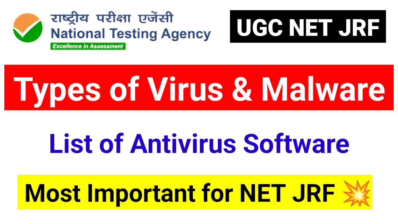 💥Types of Viruses & Malware UGC NET | UGC NET ICT Paper 1 | Computer ...
