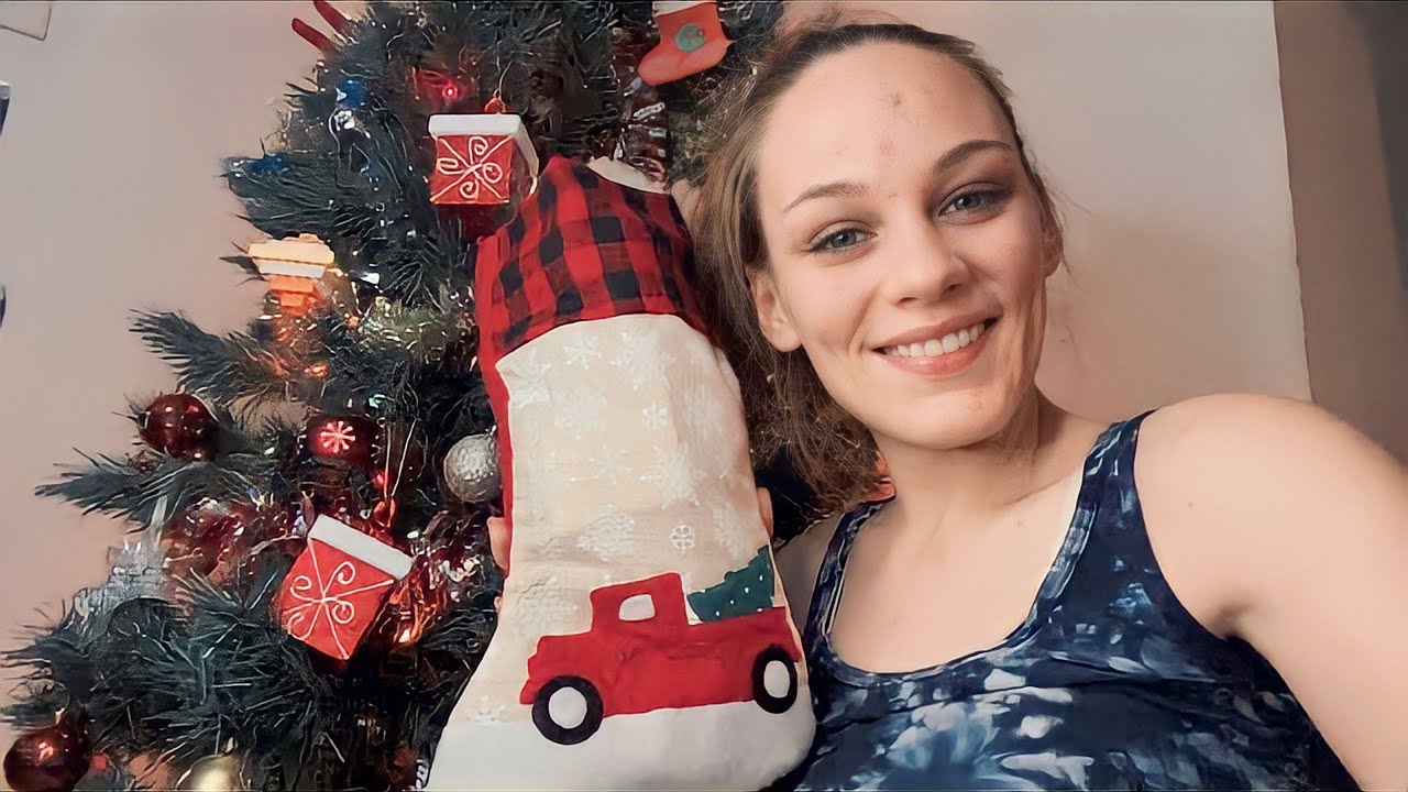 Asmr stuffing stockings show and telling tapping crinkle sounds ...