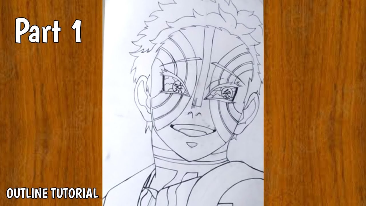 How To Draw Akaza Outline Tutorial Part 1 - TREASURE WORLD - YouTube