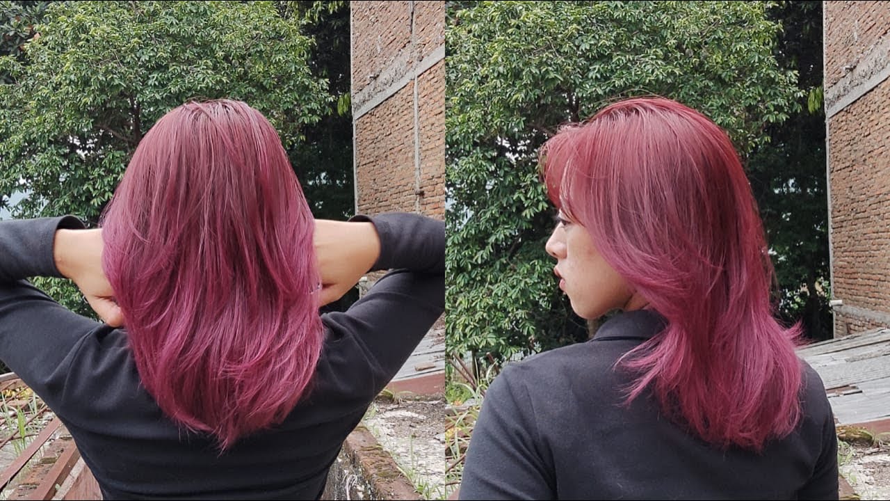 WARNAIN RAMBUT SENDIRI DIRUMAH PAKAI GARNIER PLUM RED X CRANBERRY RED ...