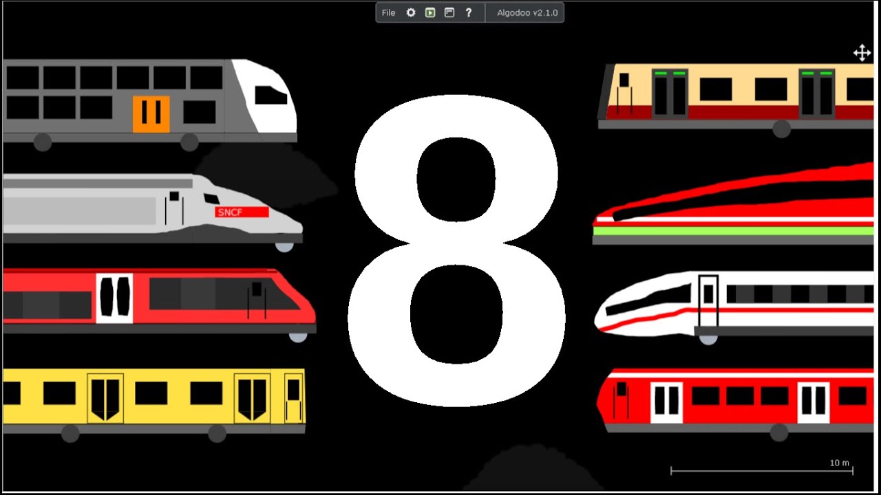 8 trains in a race! - YouTube