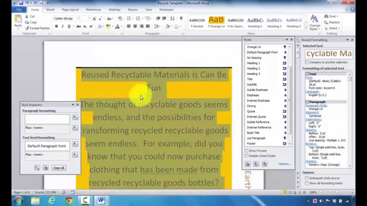 How to Reveal and Clear Styles and Document Formats in Microsoft Word ...