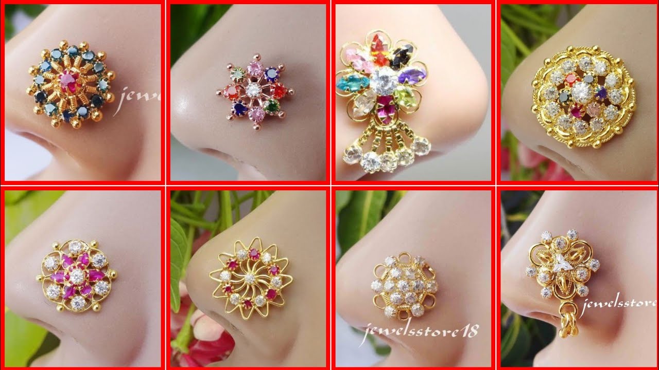 Indian Nose Ring/92.5 Sterling Silver Nose Ring/22 Kt Gold Polished ...