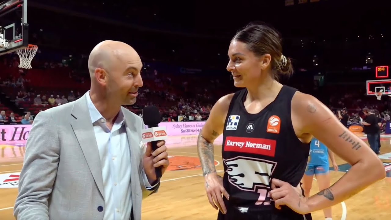Cayla George's post-game interview with Nathan Strempel - YouTube