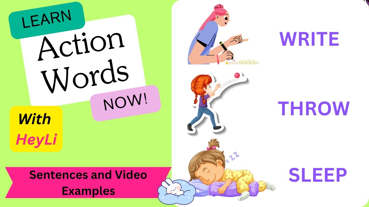 100 Simple Action words and Sentences for Kids part~4| Learn Basic ...