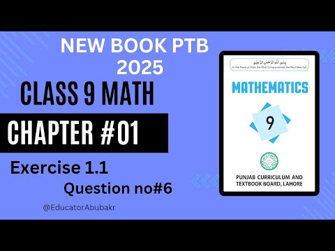 9 class math new book exercise 1.1 ||question 6||@EducatorAbubakr - YouTube