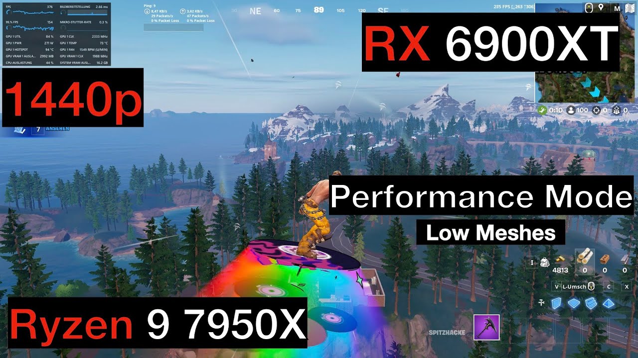 RX 6900XT ★ Ryzen 9 7950X ★ Performance Mode - Low Meshes ★ Solo ★ Fortnite Chapter 5 Season 1 ...