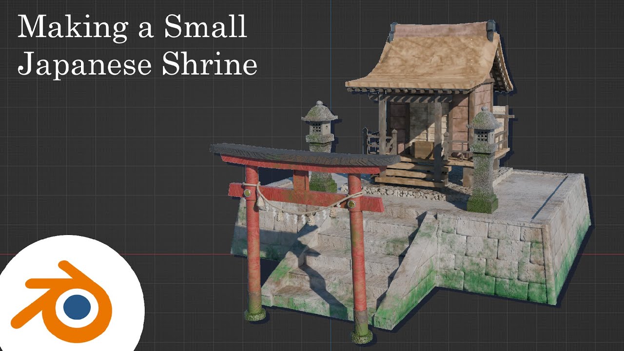 Making a Small Japanese Shrine in Blender - YouTube