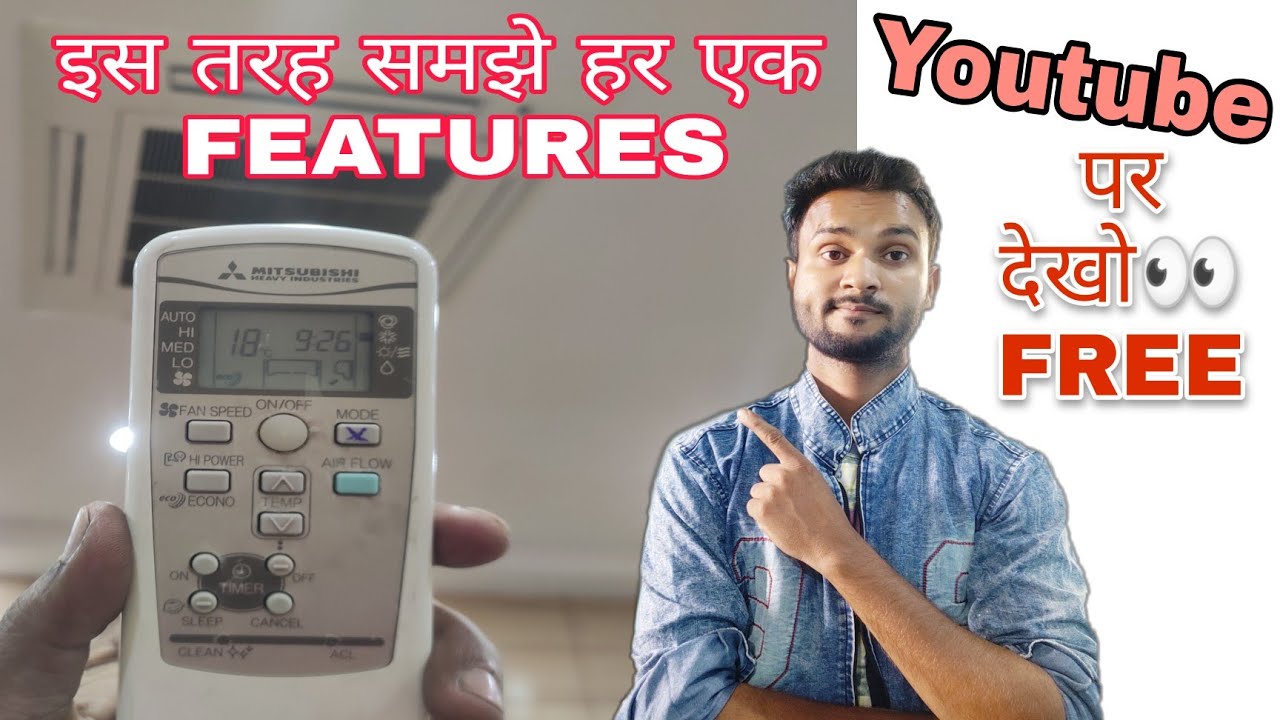 Mitsubishi air conditioner remote control || Ac remote control - YouTube