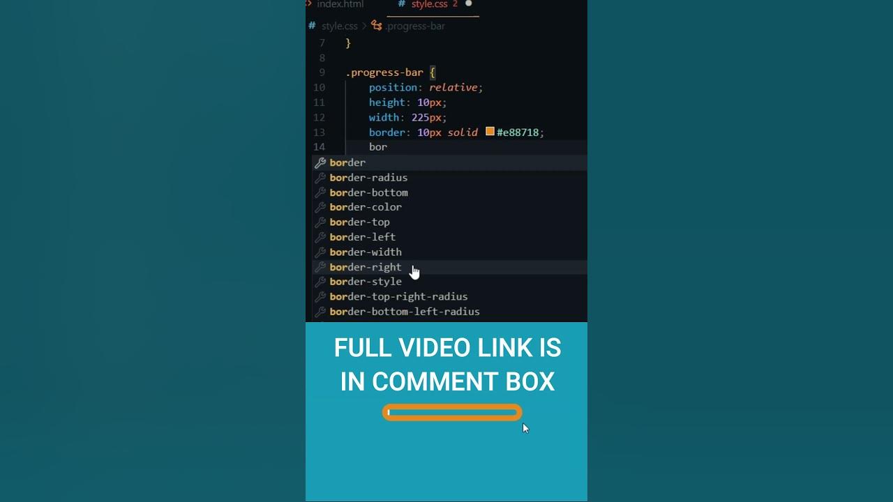 Nice CSS Progress Bar Tutorial - #shorts #codingspirit - YouTube