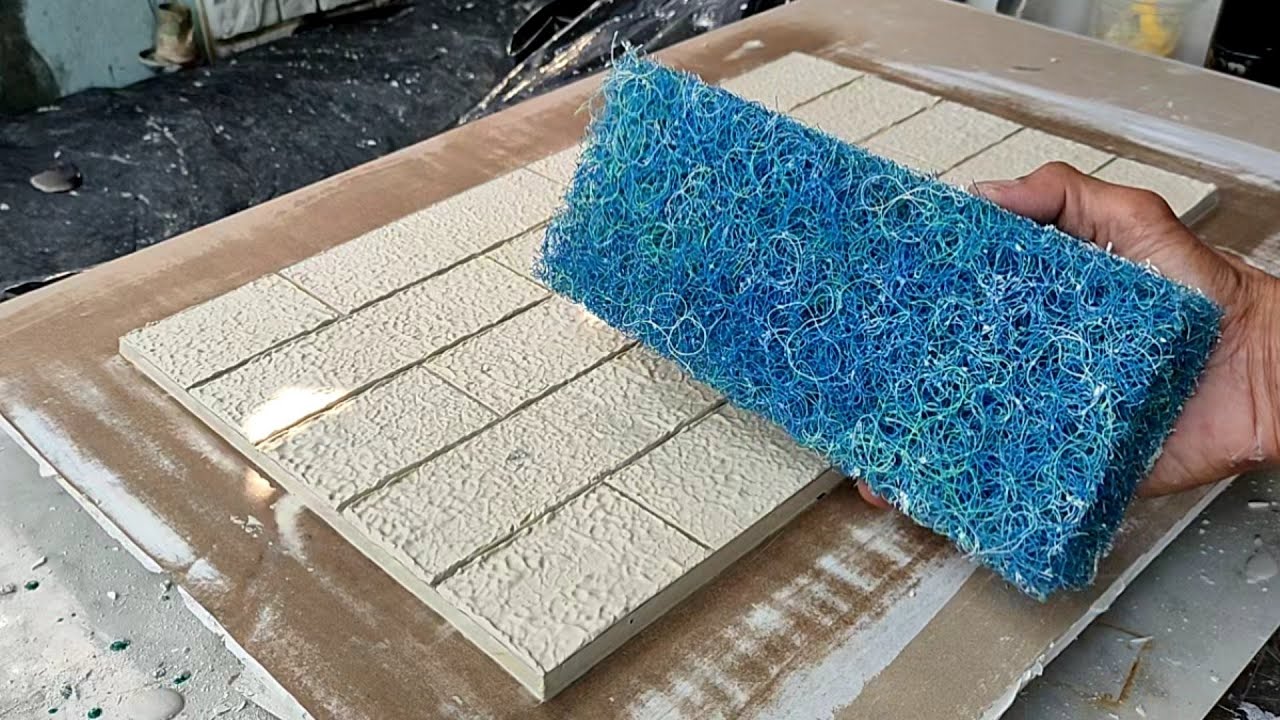 Easy way to make gypsum wall brick panel - YouTube