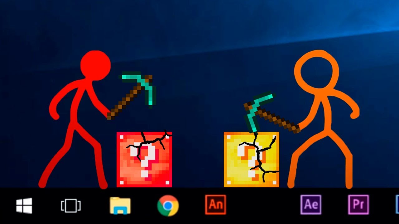 Stickman vs Minecraft Shorts - REDSTONE vs GOLD LUCKY BLOCK - YouTube