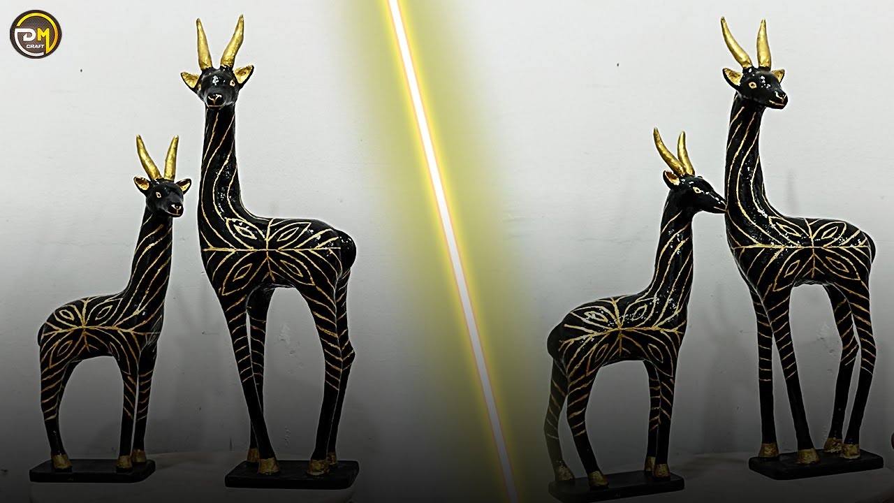 Amazing antelope showpiece making || DIY || DM Craft - YouTube