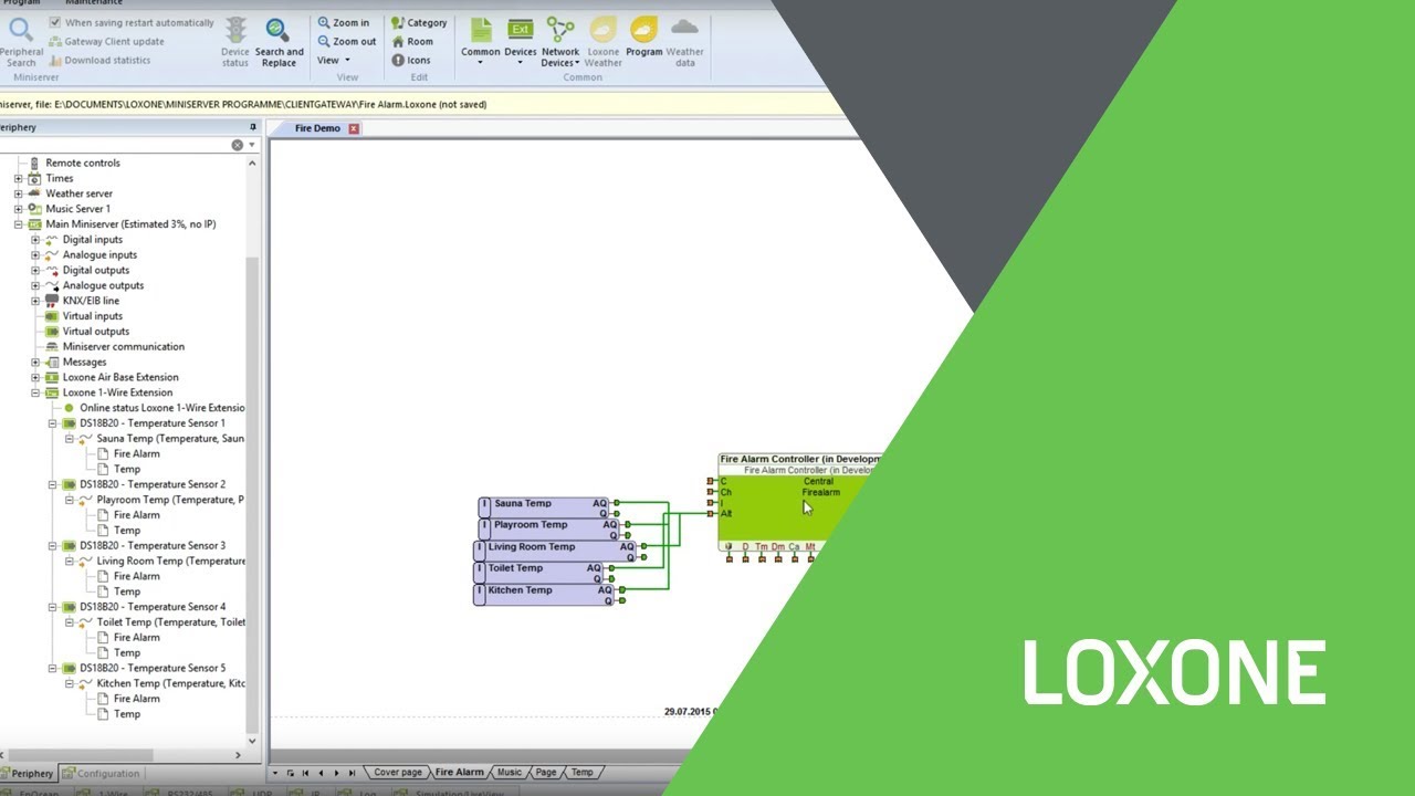Loxone Config 7: Fire Alarm Controller | 2015 [HD] - YouTube