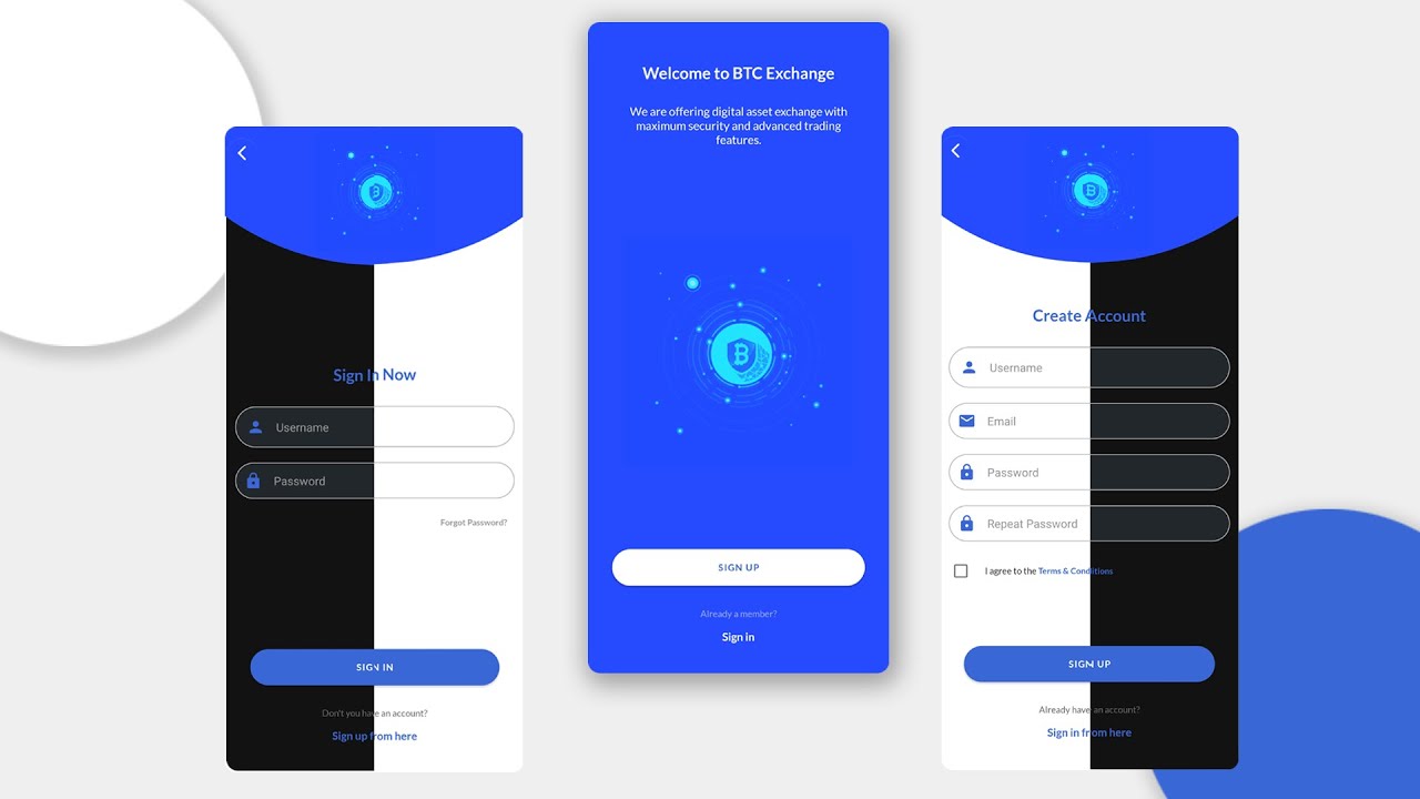 Modern UI design | Login And Signup Page for Cryptocurrency | Design ...
