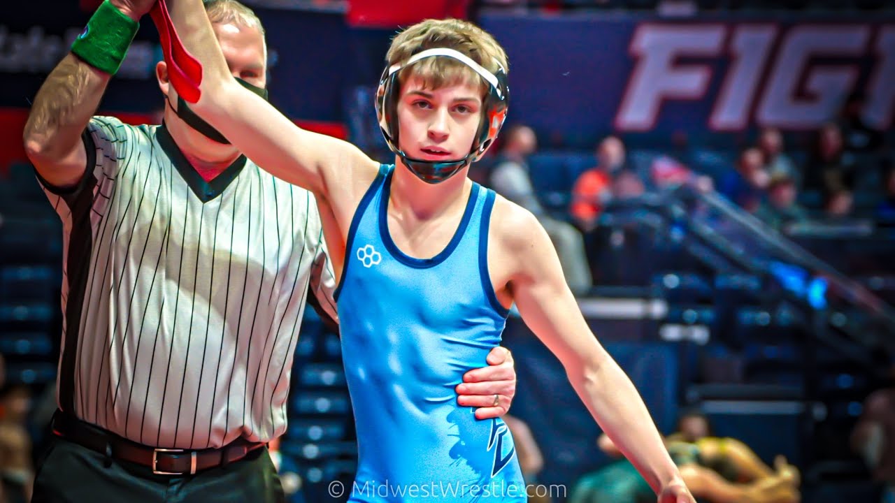 106 1A – Kyler Hahn {G} of Seneca IL vs. Dylan Eimer {R} of Stanford ...