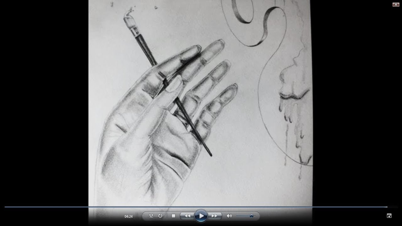 Teckna en hand med föremål, teckning och skugga - YouTube