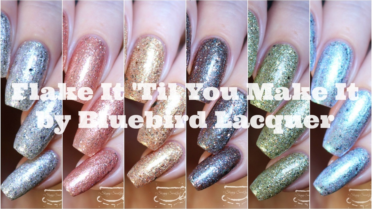 Swatches | Flake It 'Til You Make It by Bluebird Lacquer - YouTube