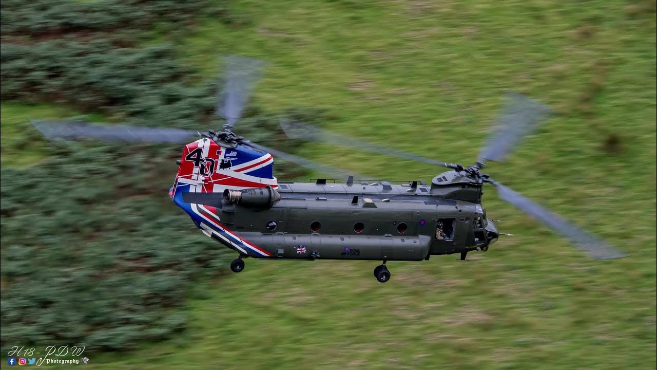 Special tail chinook in the Mach loop. (4K) - YouTube