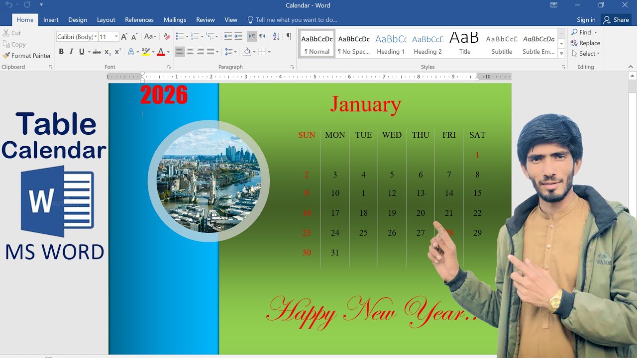 Complete 2026 Calendar Design Tutorial in MS Word | Calendar Design in ...