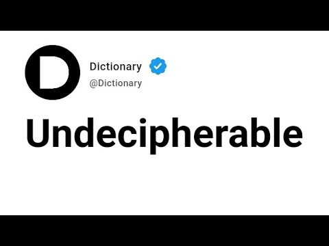 Undecipherable Meaning In English - YouTube