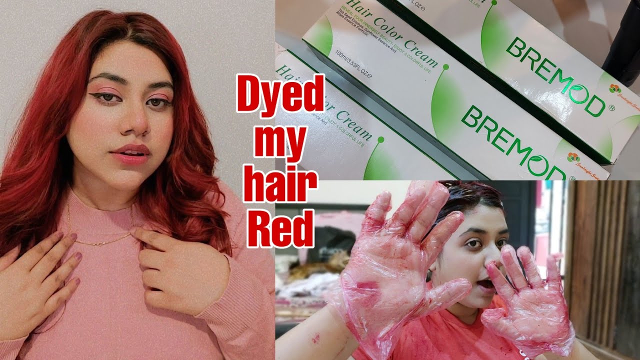 Red Hair ️ | Bremod hair dye at home | bremod 0.66 shade - YouTube