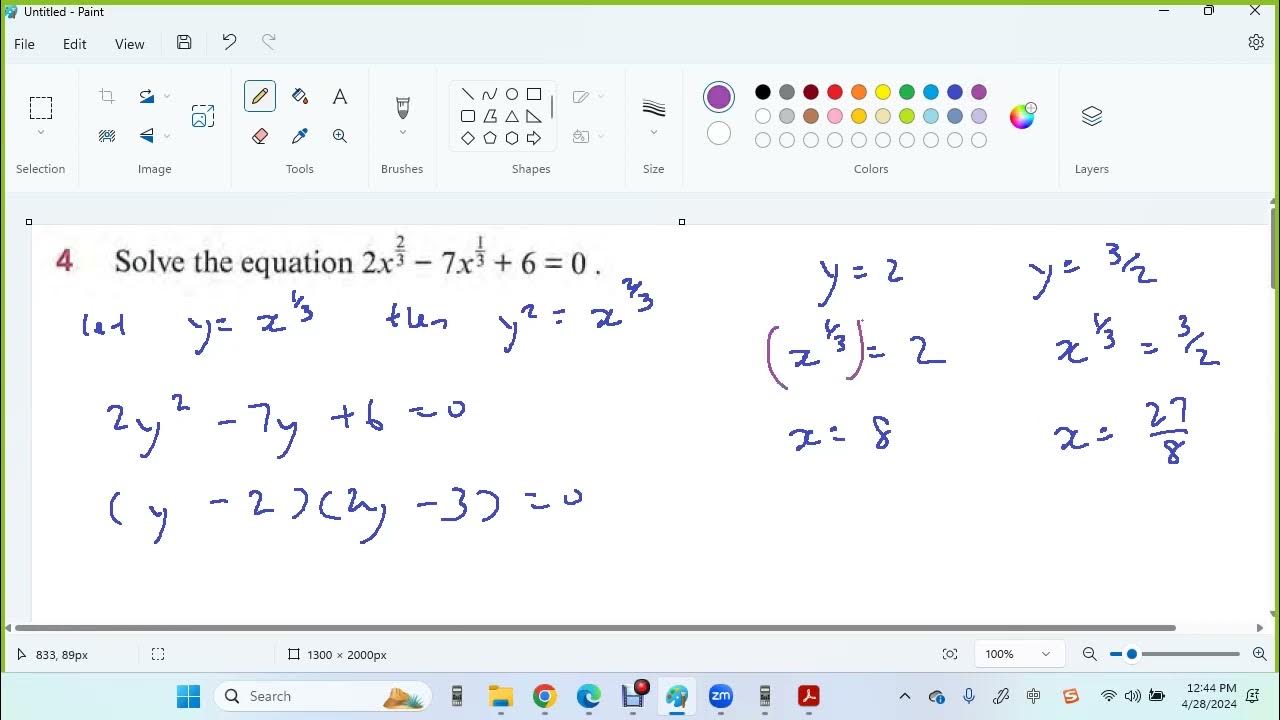 4 5 Solving more complex quadratic equations Q 4 - YouTube