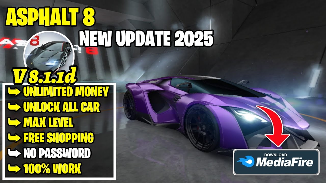 Asphalt 8 Mod Apk v8.1.1d New Update 2025 - YouTube
