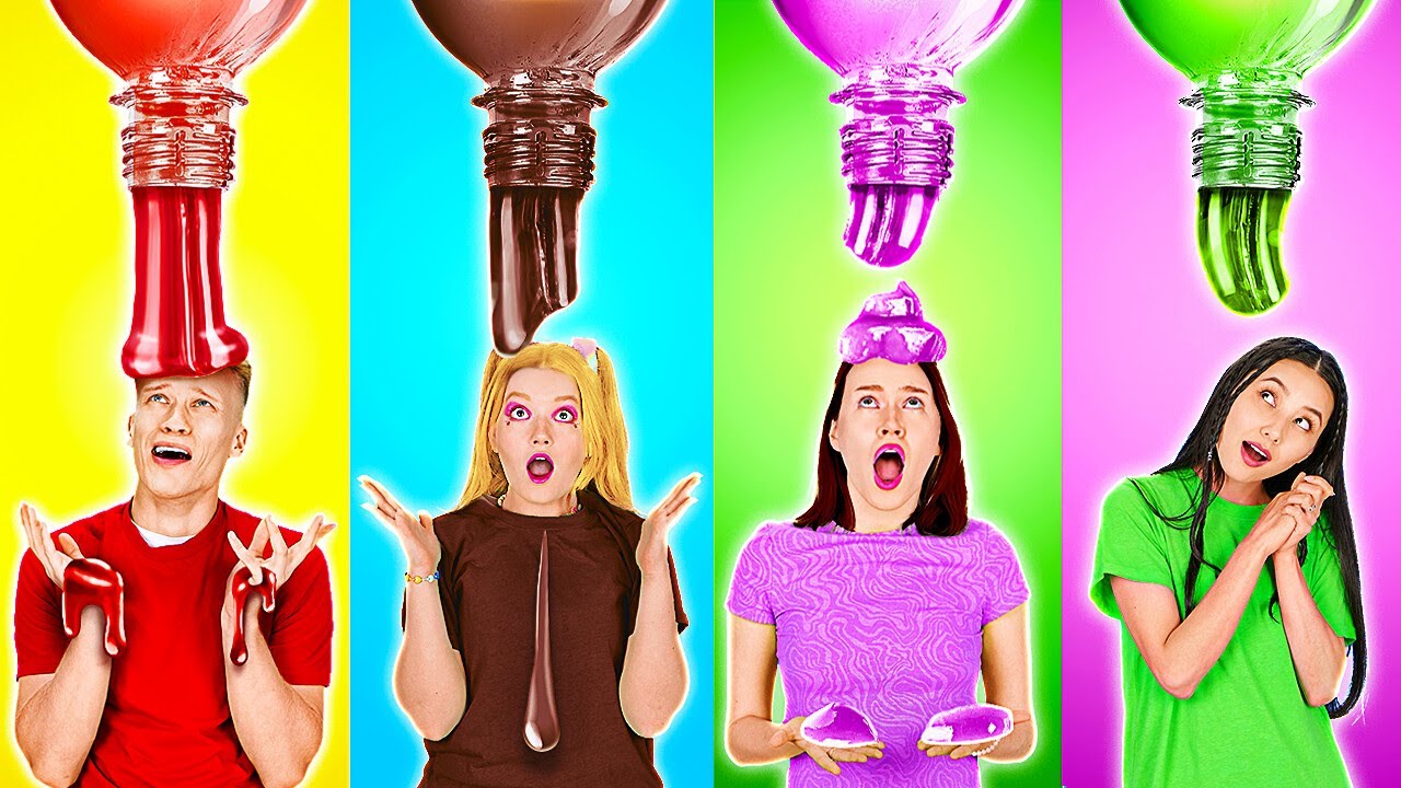 味覚テストチャレンジ😱 💙 1色だけ食べる ️ 🍭 お菓子バトル💚 123 GO!TRENDS - YouTube