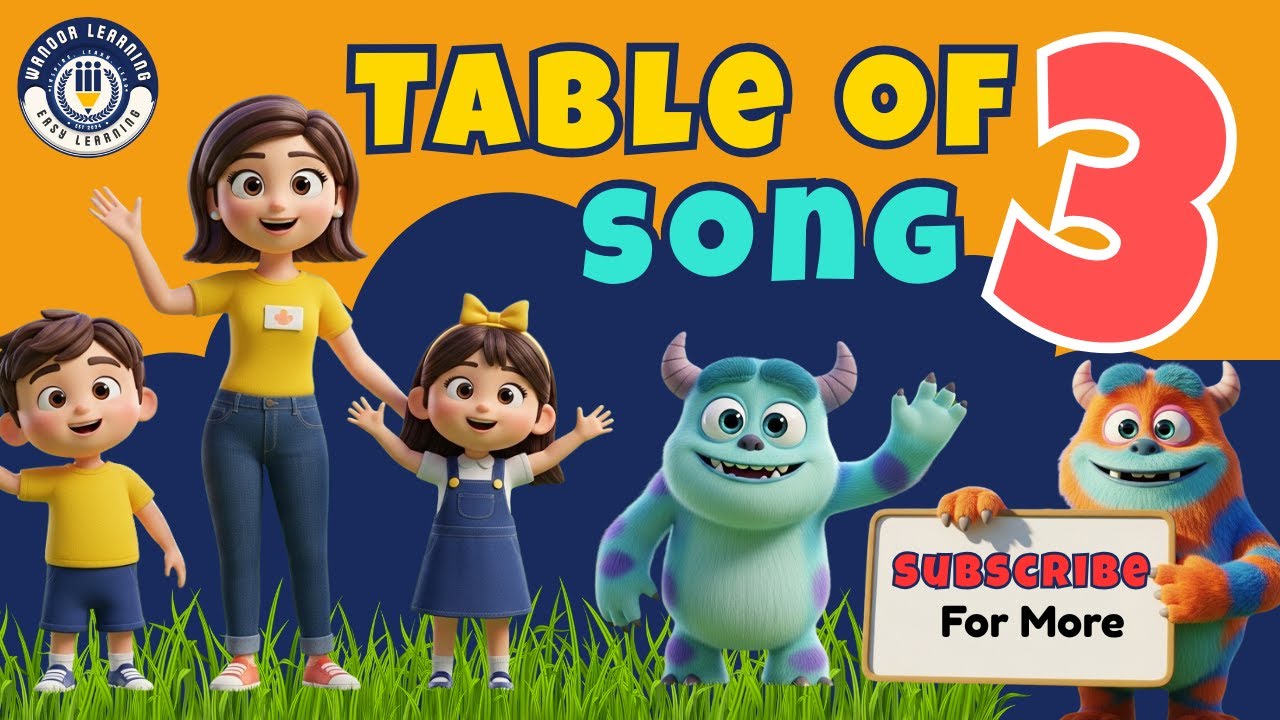Table of 3 Song | Learn 3 Times Table with Music & Animation | Wanoor ...