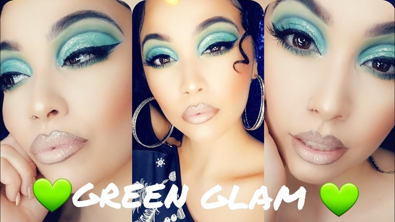 GREEN GLAM MAKEUP TUTORIAL - YouTube