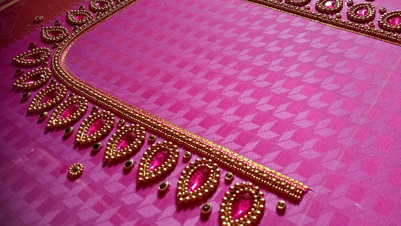 simple aari work blouse design / aari work tips for beginners # ...