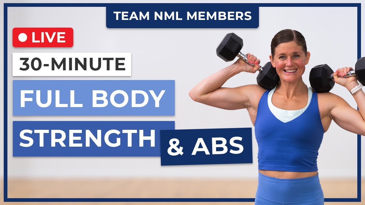 30-Minute Dumbbell Strength + Abs Workout (Full Body Strength) - YouTube