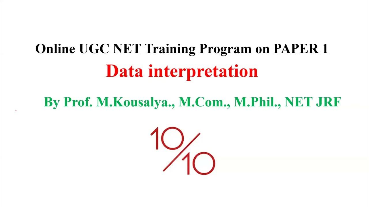 Unit 7 Data Interpretation UGC NET SET - YouTube