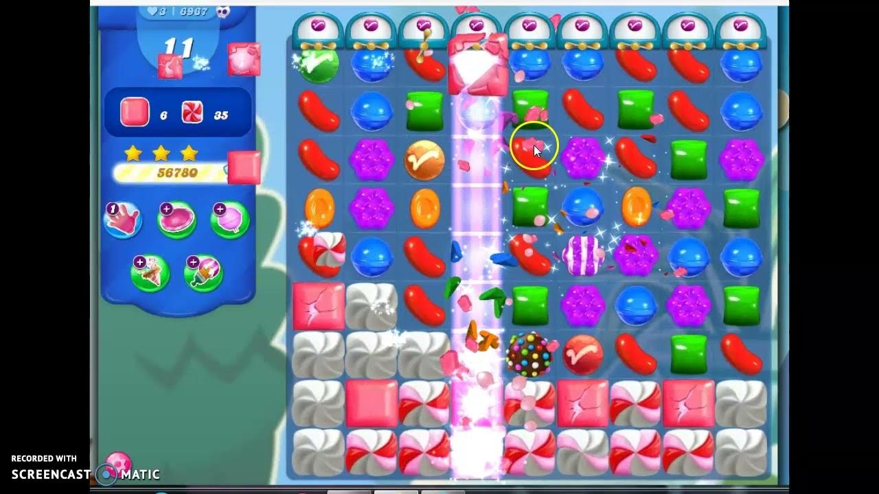 Candy Crush Saga Level 6967 No Boosters - YouTube